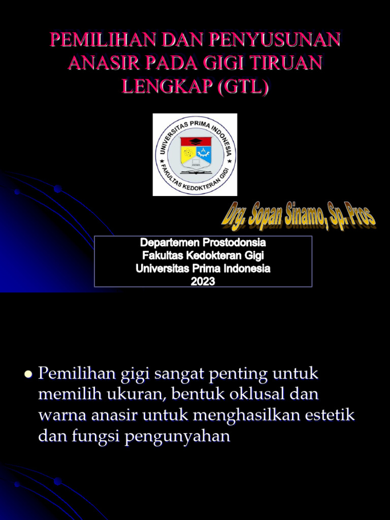 Pemilihan Anasir Gigi Tiruan GTL | PDF