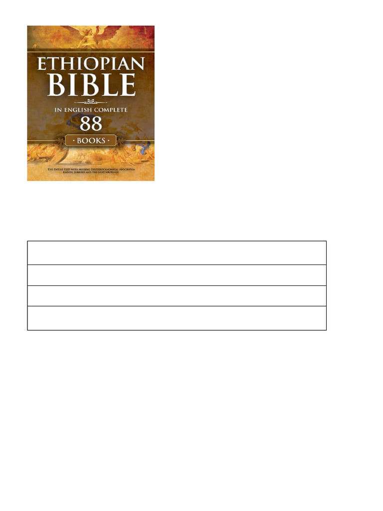 Ethiopian Bible English Complete Books The Entire Text With Missing Deuterocanonical Apocrypha ...
