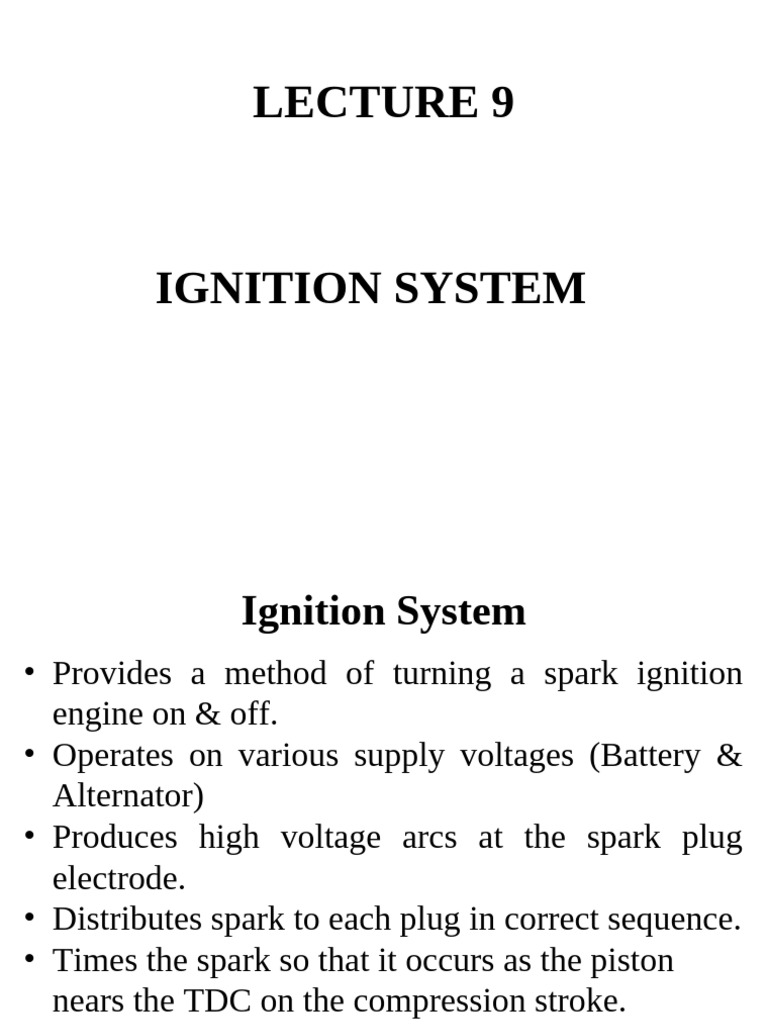 Lecture 9 Ignition System | PDF | Ignition System | Transformer
