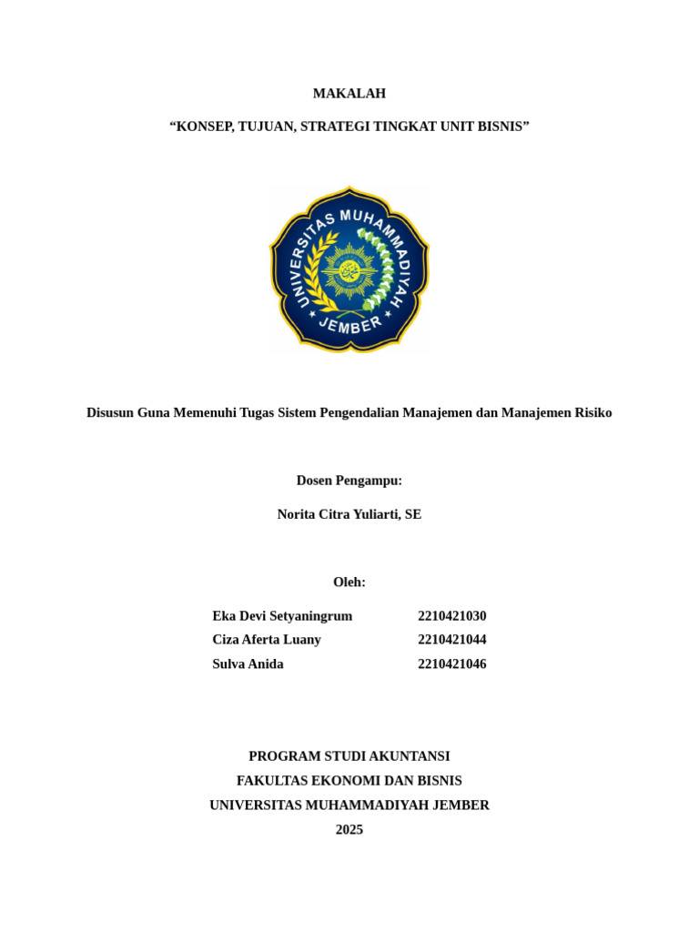Makalah Strategi Tingkat Unit Bisnis | PDF