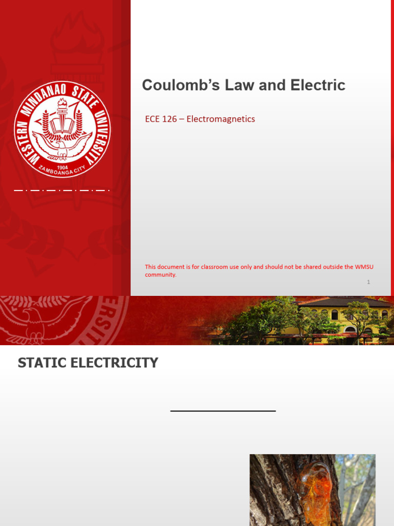 Lesson 2.1 Coulombs Law and Eletric Field Intensity of Point Charge ...