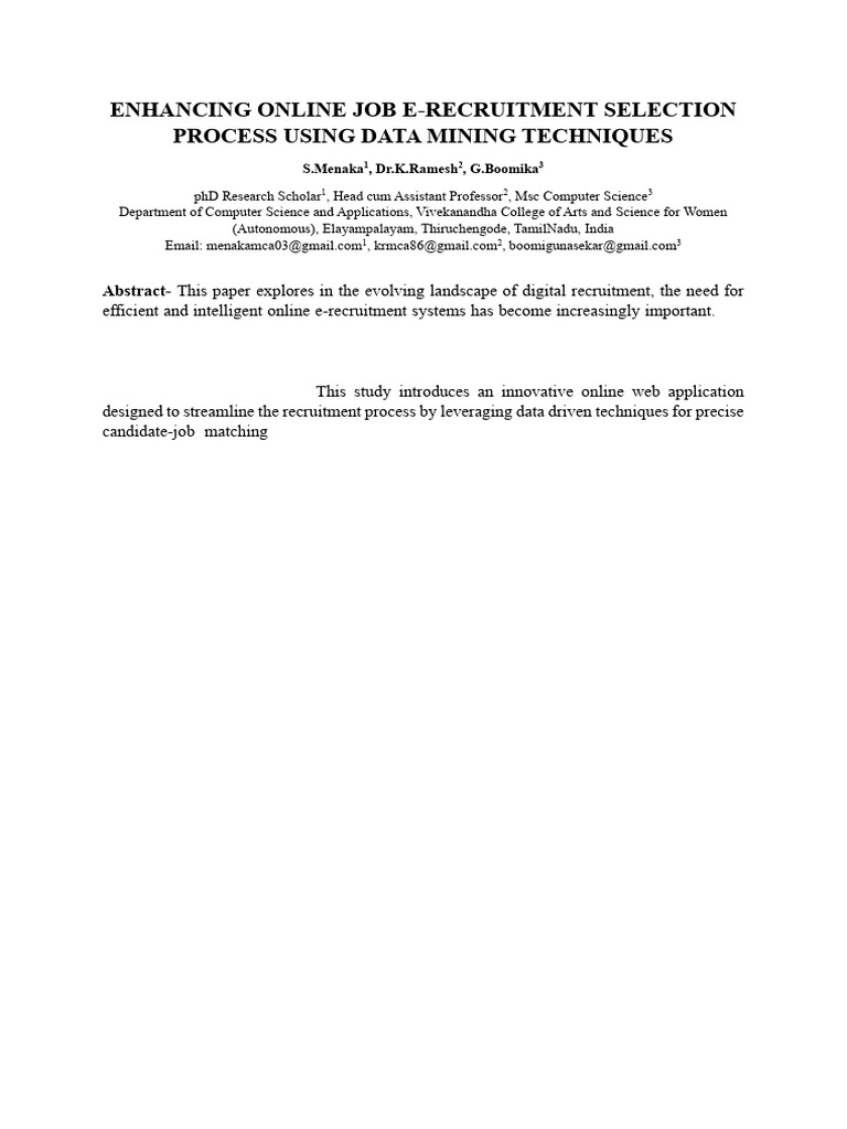 Job Journal Paper Single Column | PDF | Recruitment | Software Testing