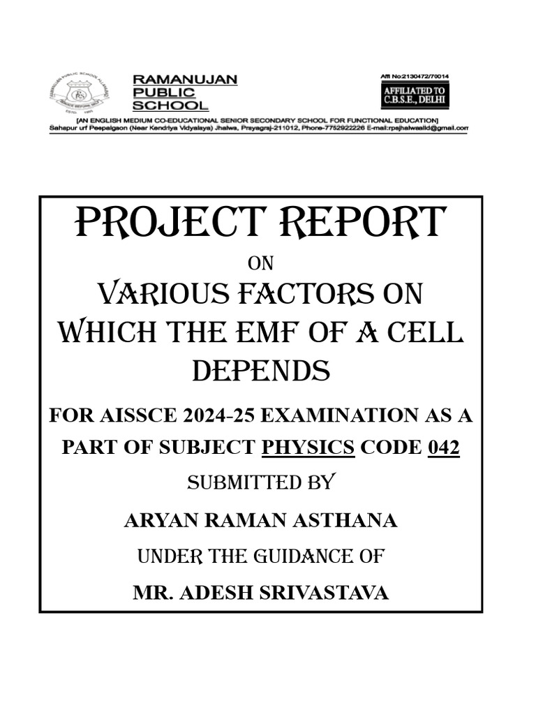 Practical - Project File Format - AISSCE 2024-25 | PDF