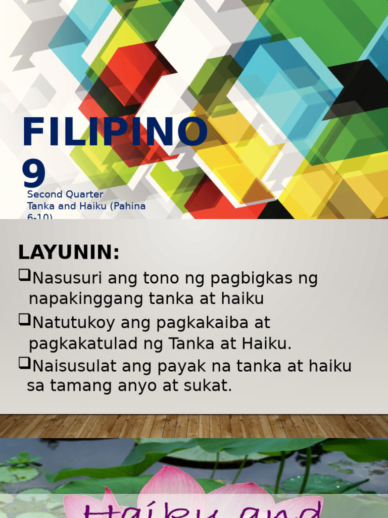PPT-FILIPINO 9-2ndQ-TANKA and HAIKU Week 1 | PDF