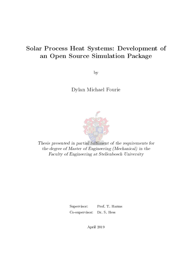 Solar Process Heat Systems Development of an Open Source Simulation Package | PDF | Solar Energy ...