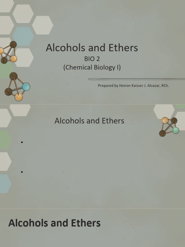 BS Bio Alcohols and Ethers | PDF | Ether | Ethanol