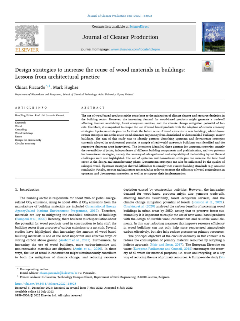 Strategies for Reusing Wood in Buildings | PDF | Climate Change ...