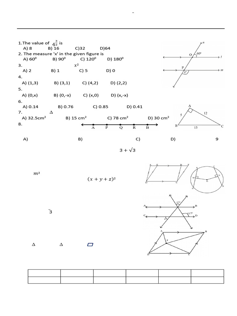 9th MATHEMATICS SA2 MODEL QP 2024 | PDF | Area | Triangle