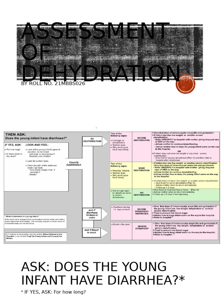 Assessment of Dehydration | PDF | Diarrhea | Dehydration
