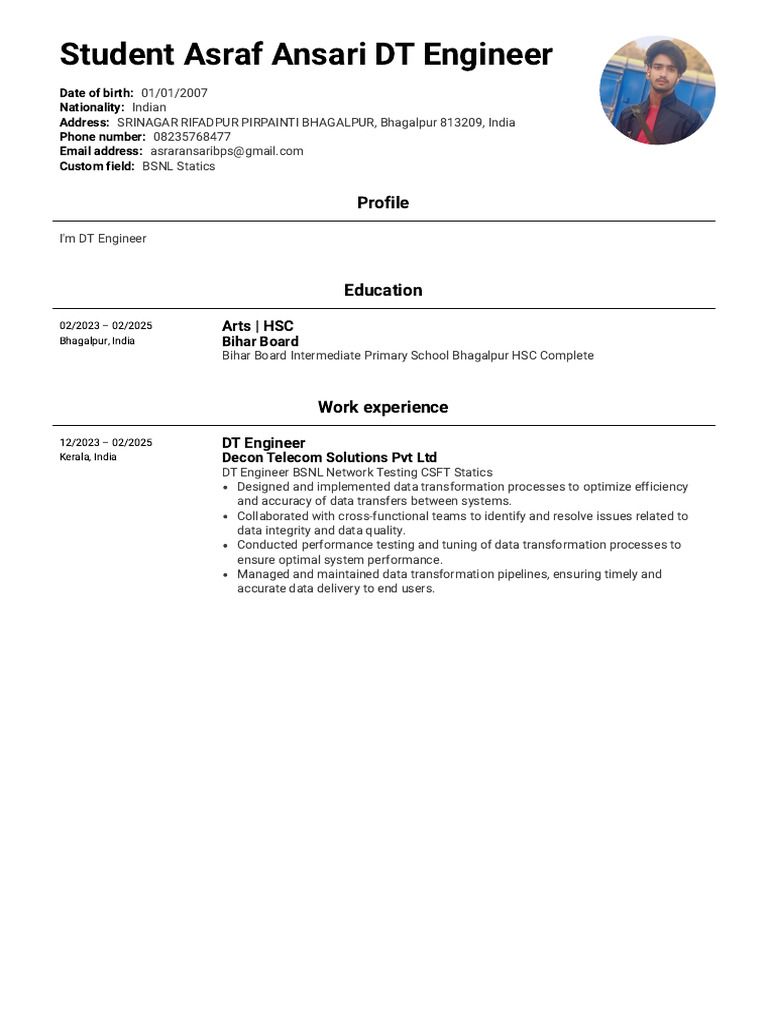 MD Asrar Resume | PDF