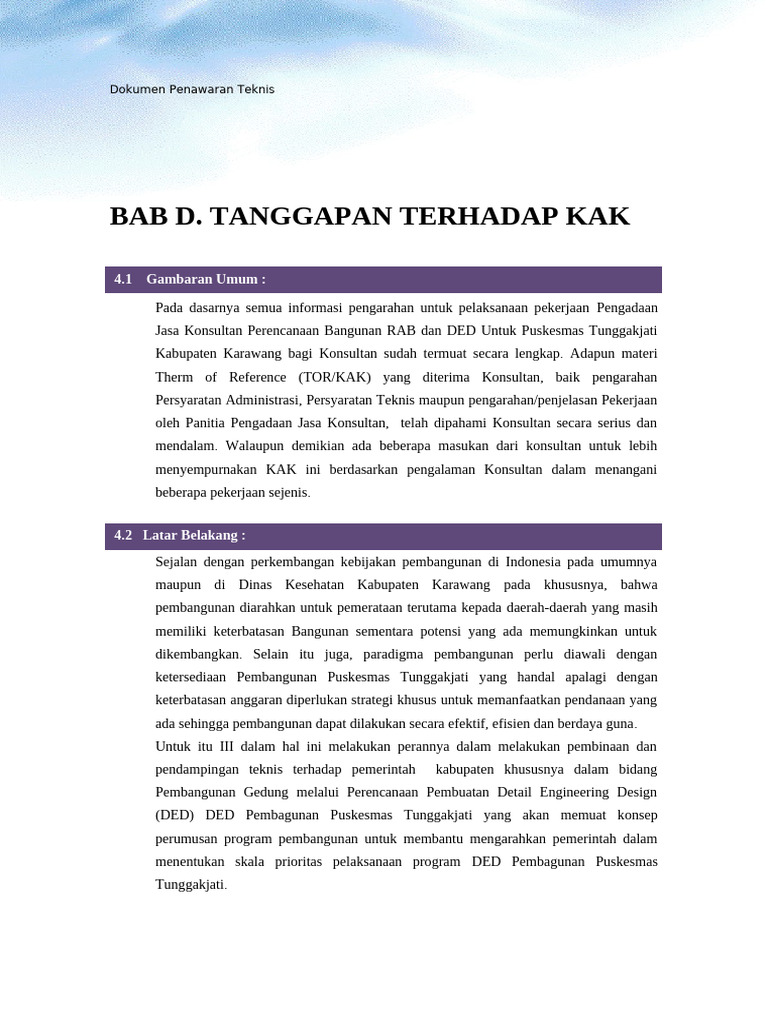 Bab 4 Tanggapan Kak | PDF