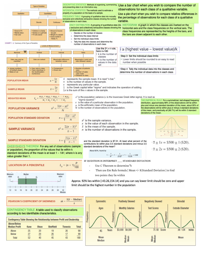 Stats Cheat Sheet | PDF