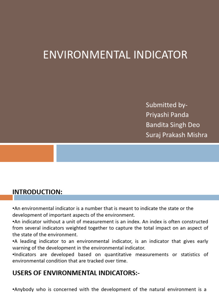 Environmental Indicator | PDF | Greenhouse Gas | Resource Depletion