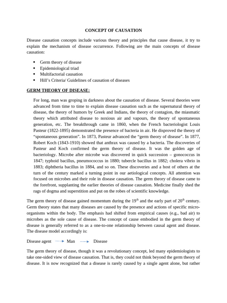 CONCEPT OF CAUSATION word | PDF | Epidemiology | Causality
