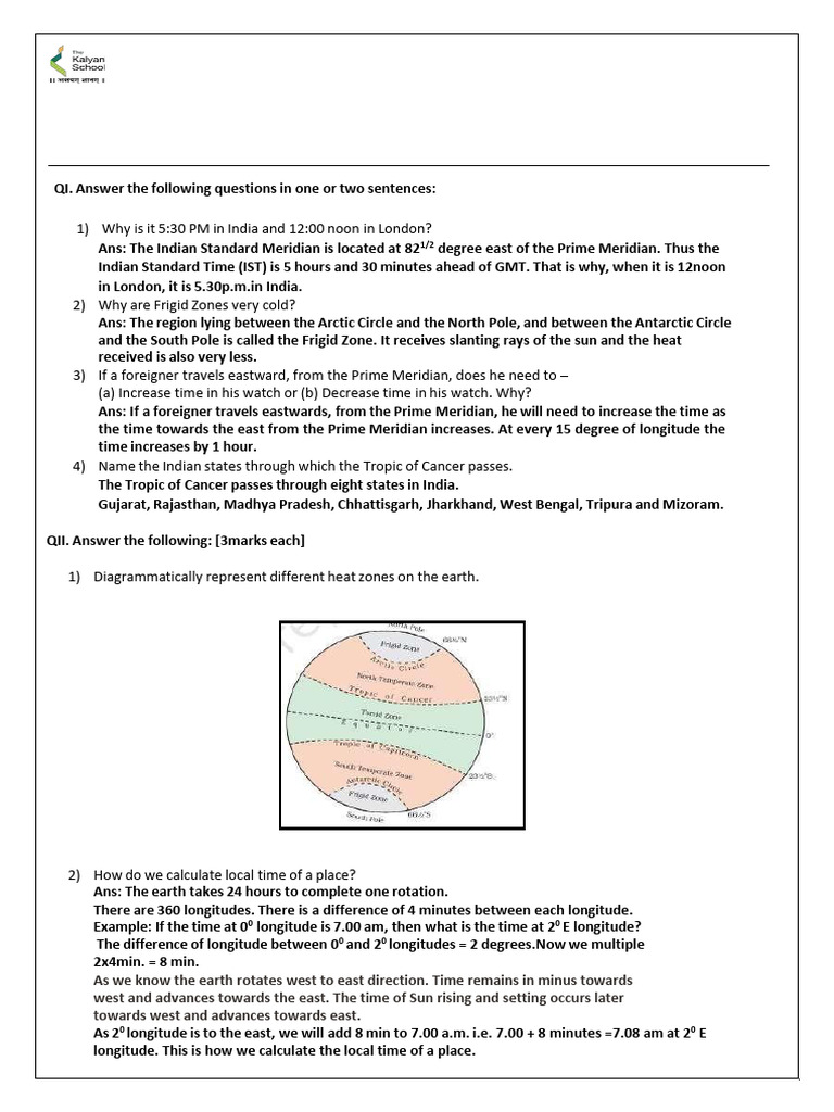 ATITUDE AND LONGITUDE Answer | PDF | Latitude | Longitude