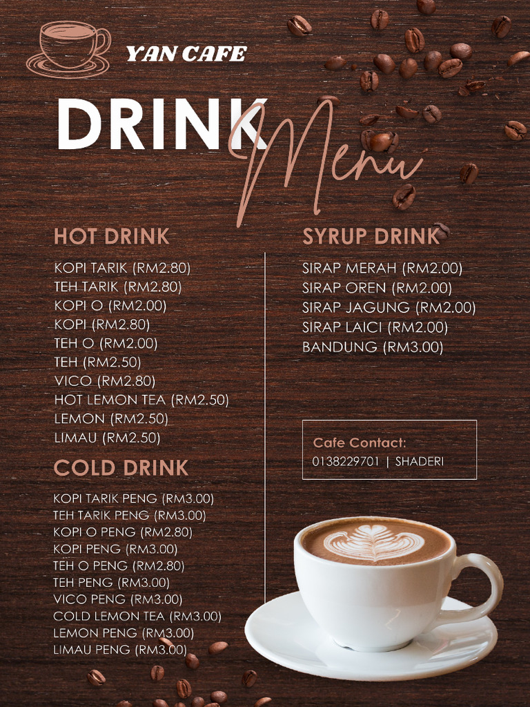 Brown Modern Coffee Menu PDF | PDF