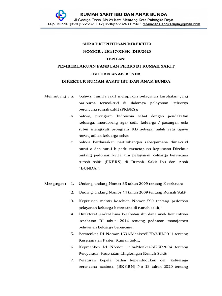 Fix SK PANDUAN PKBRS (Sudah Edit Belum Nomor Surat) | PDF