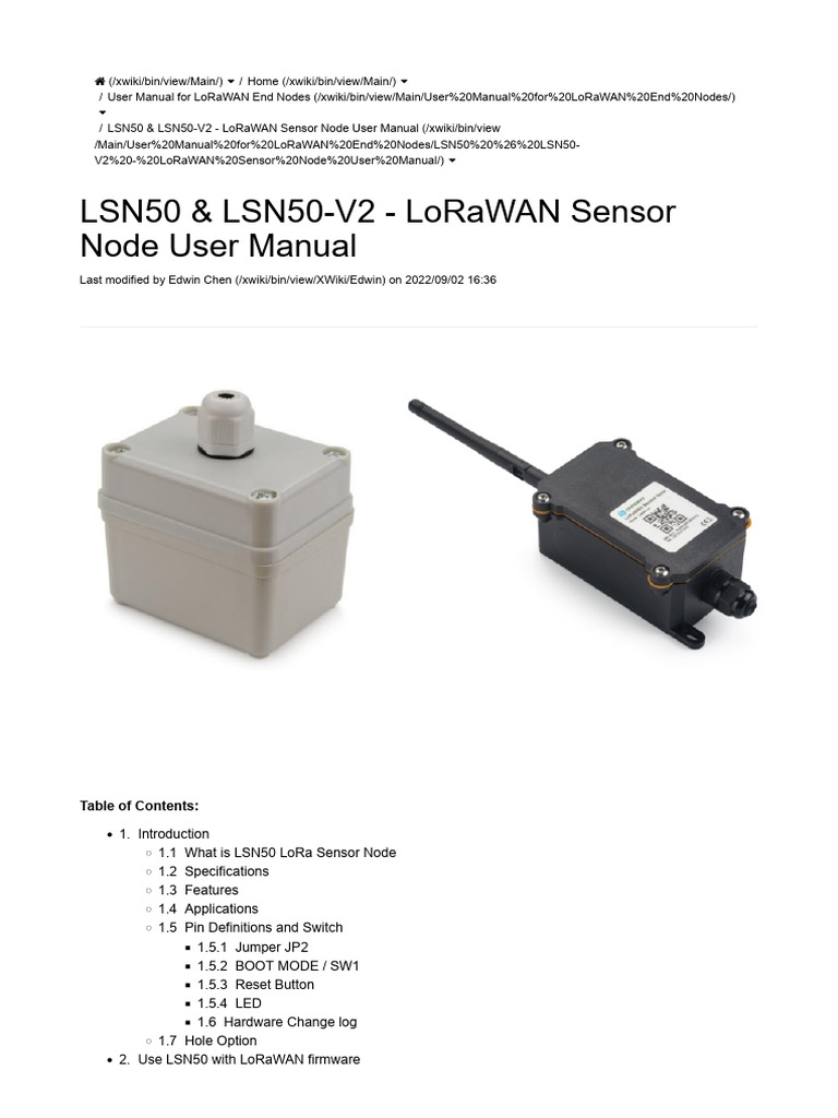 Lsn50 & Lsn50-V2 - Lorawan Sensor Node User Manual - Dragino | PDF | Microcontroller | Analog To ...