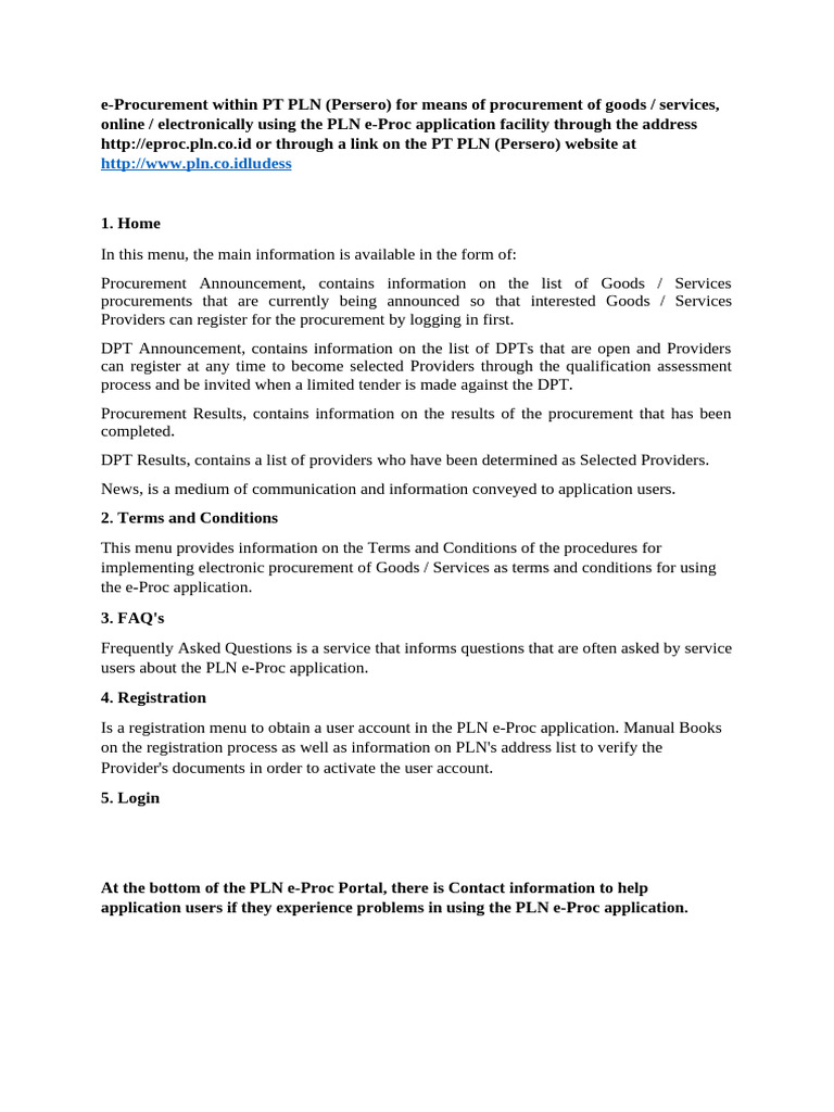 Tutorial Tender PLN | PDF