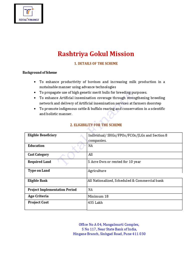 Rashtrya Gokul Mission Guidelines | PDF | Dairy | Cattle