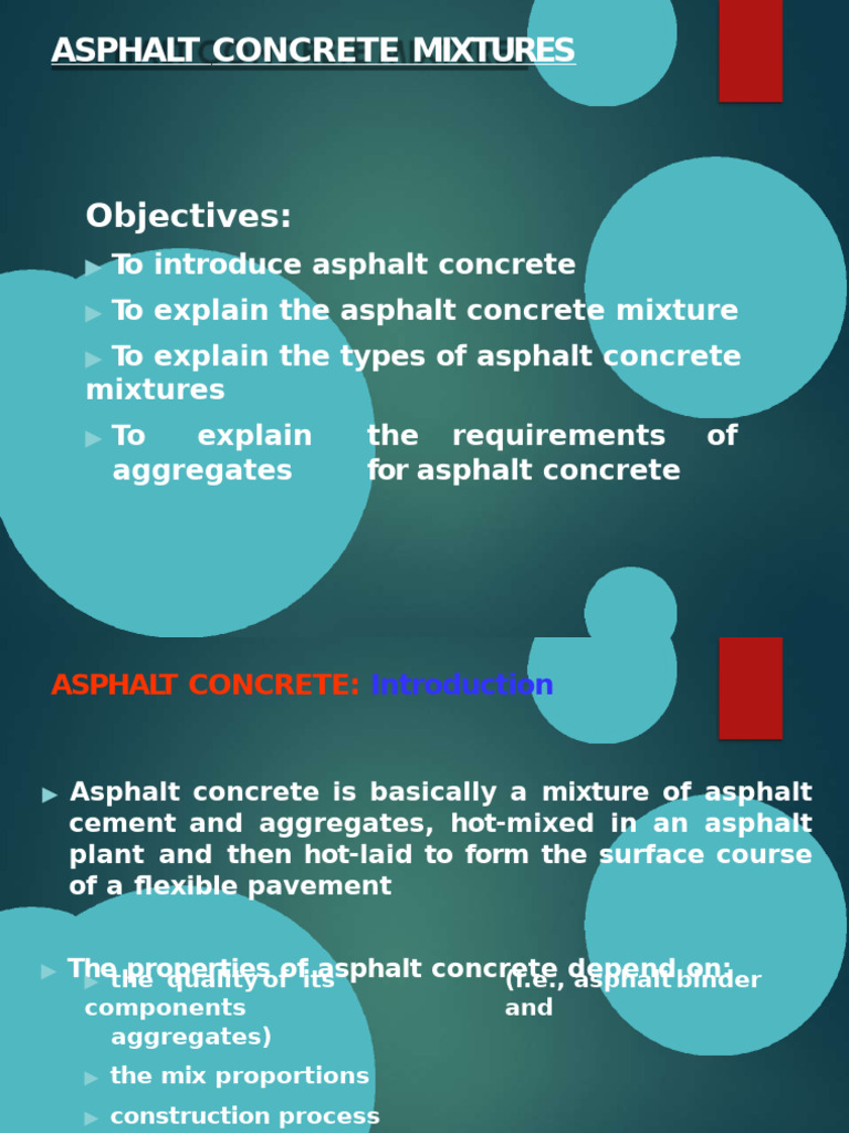 Asphalt Concrete Mixtures | PDF | Concrete | Road Surface