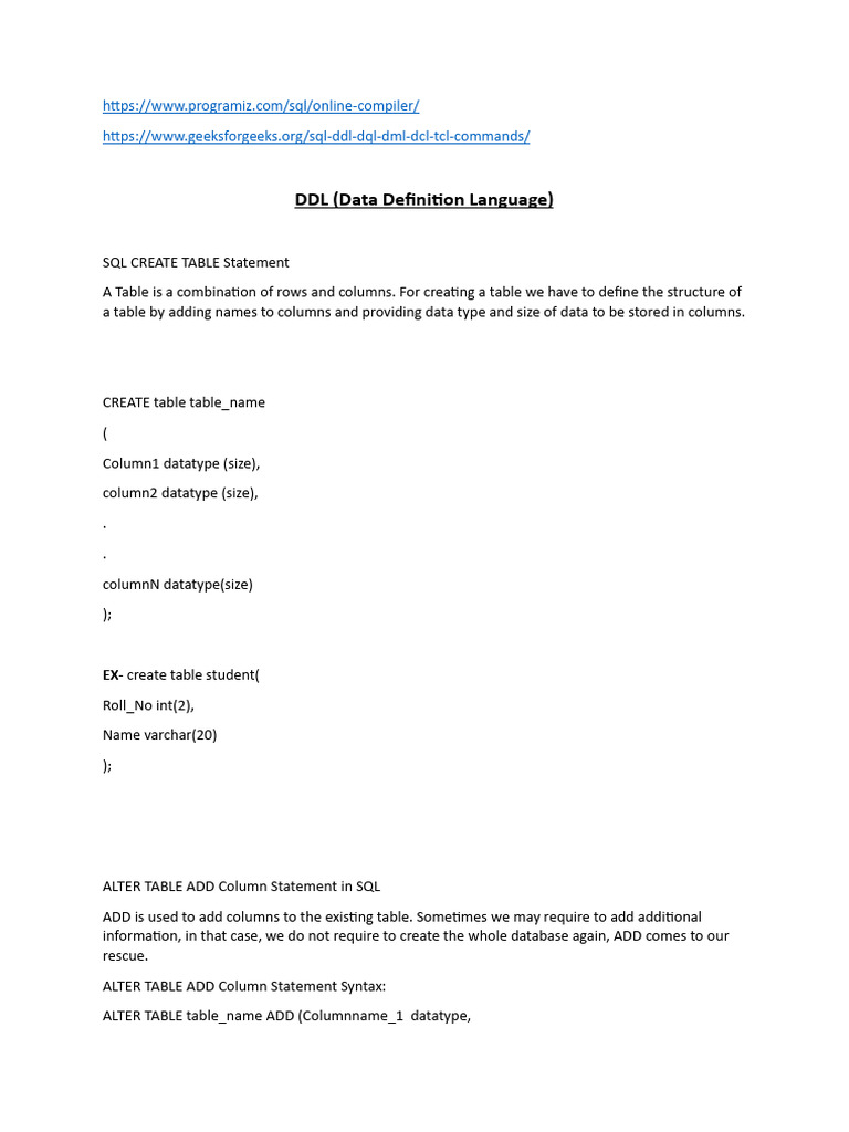 Experiment 1 DDL and DML (2) | PDF | Databases | Data Management