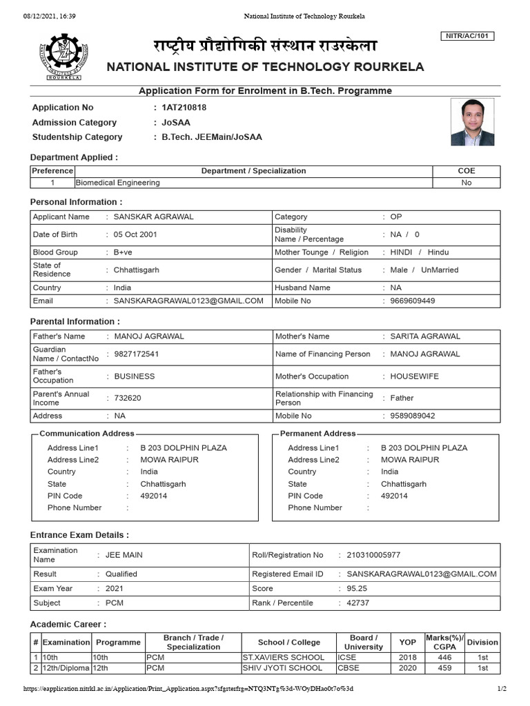 National Institute of Technology Rourkela | PDF