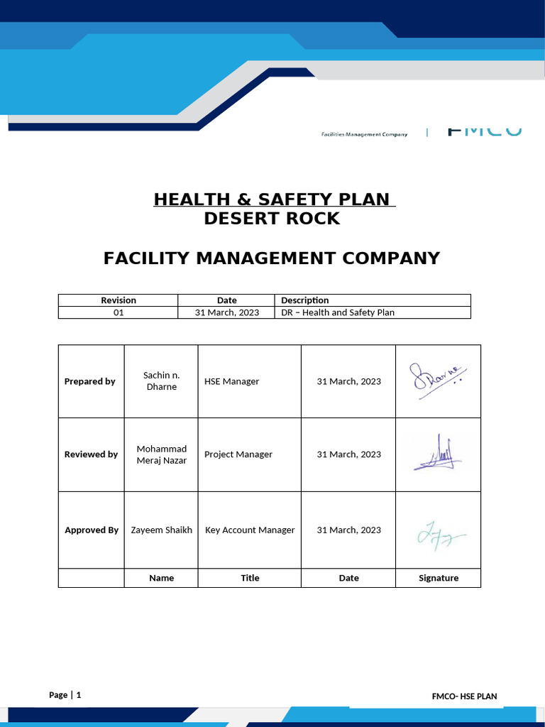 Dr-Hse Plan | PDF | Occupational Safety And Health | Regulatory Compliance