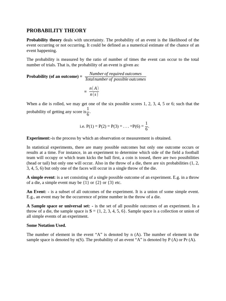 Intro to Probability Basics | PDF