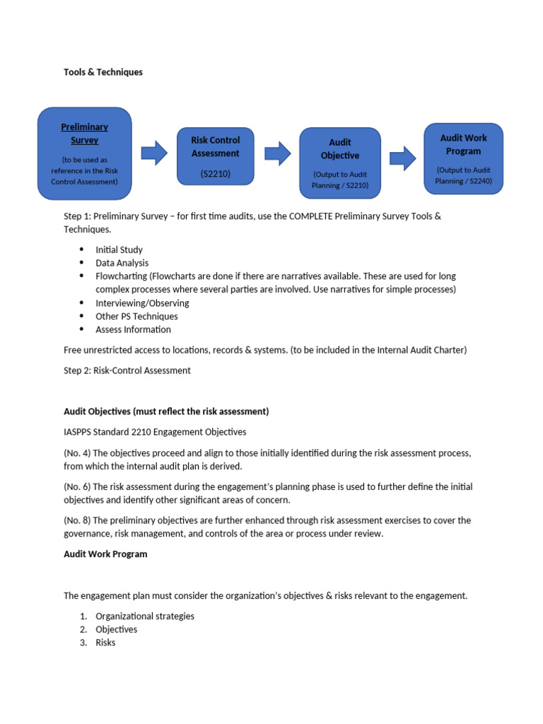 Internal Audit Tools and Techniques Guide | PDF