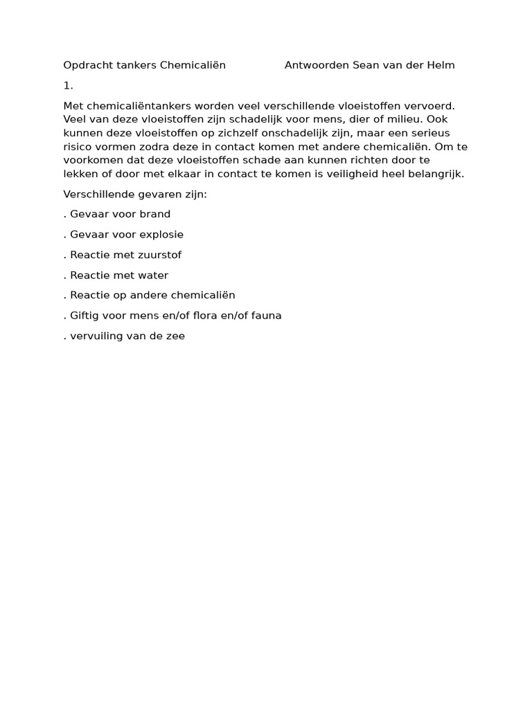 Tanker operations Chemicaliën | PDF