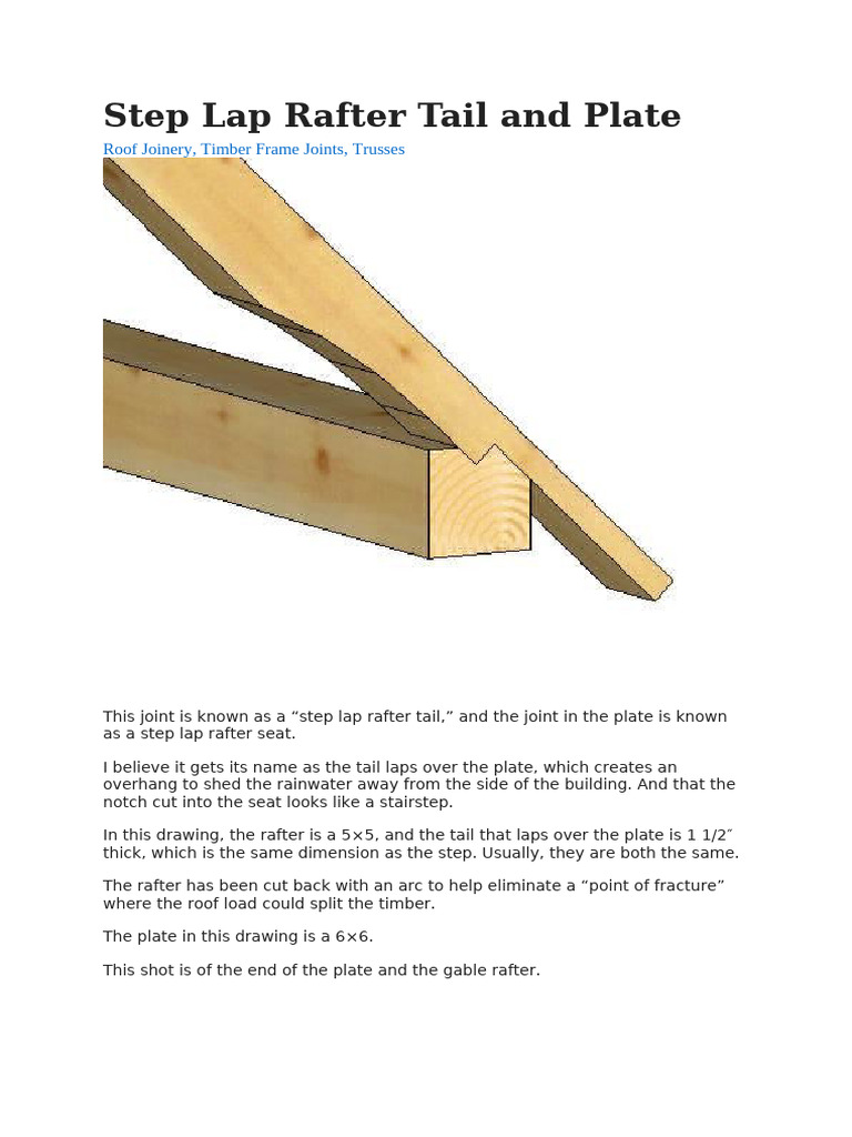 Step Lap Rafter Tail and Plate | PDF