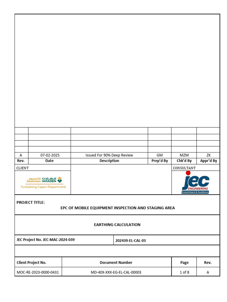 202439-El-Cal-03 Earthing Calculation | PDF | Electrical Conductor ...
