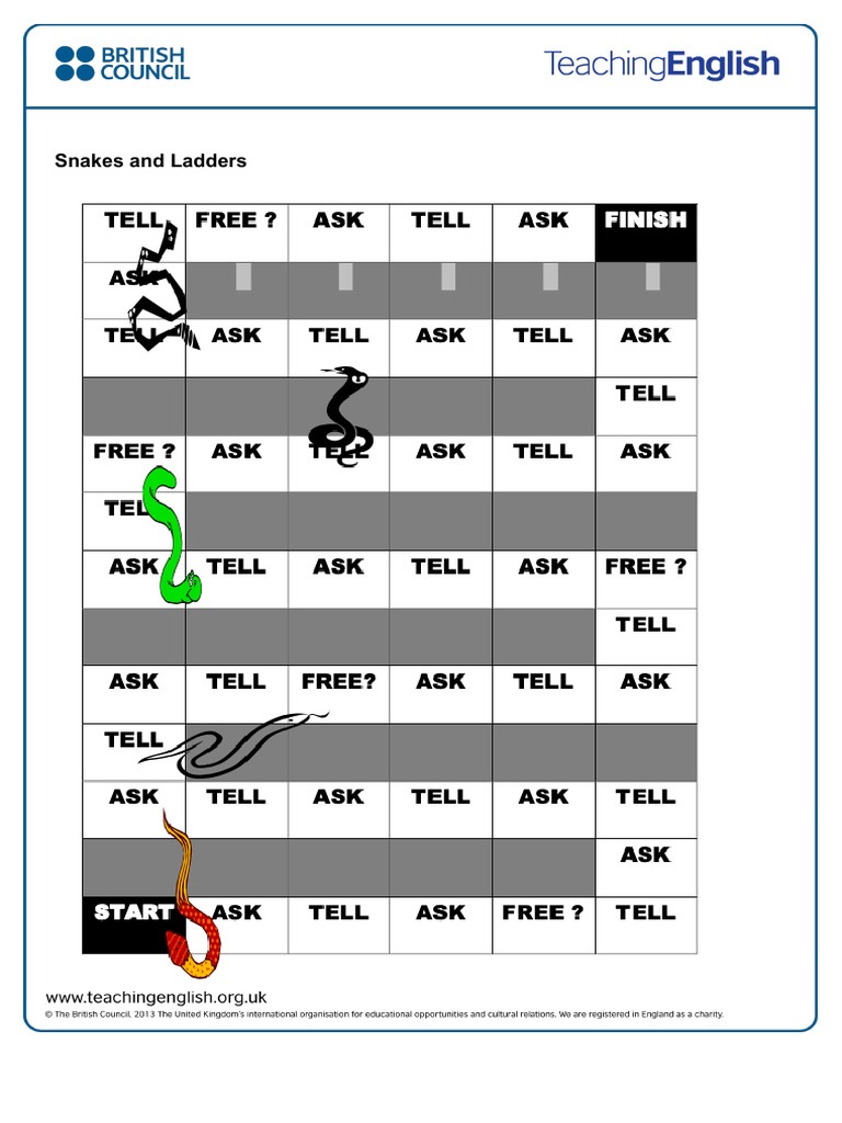 Snakes and Ladders Worksheet | PDF