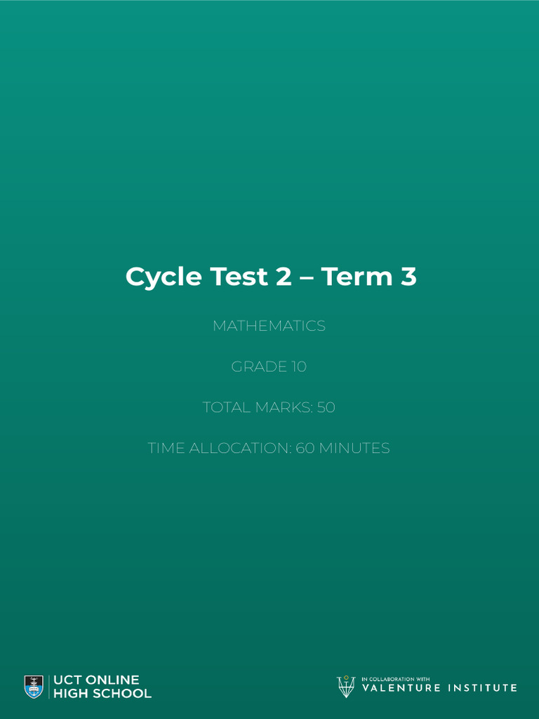 Grade 10 Mathematics Cycle Test 2 | PDF | Interest | Interest Rates