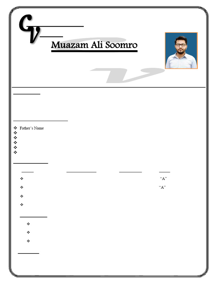 CV Muazam - Muazam Soomro | PDF