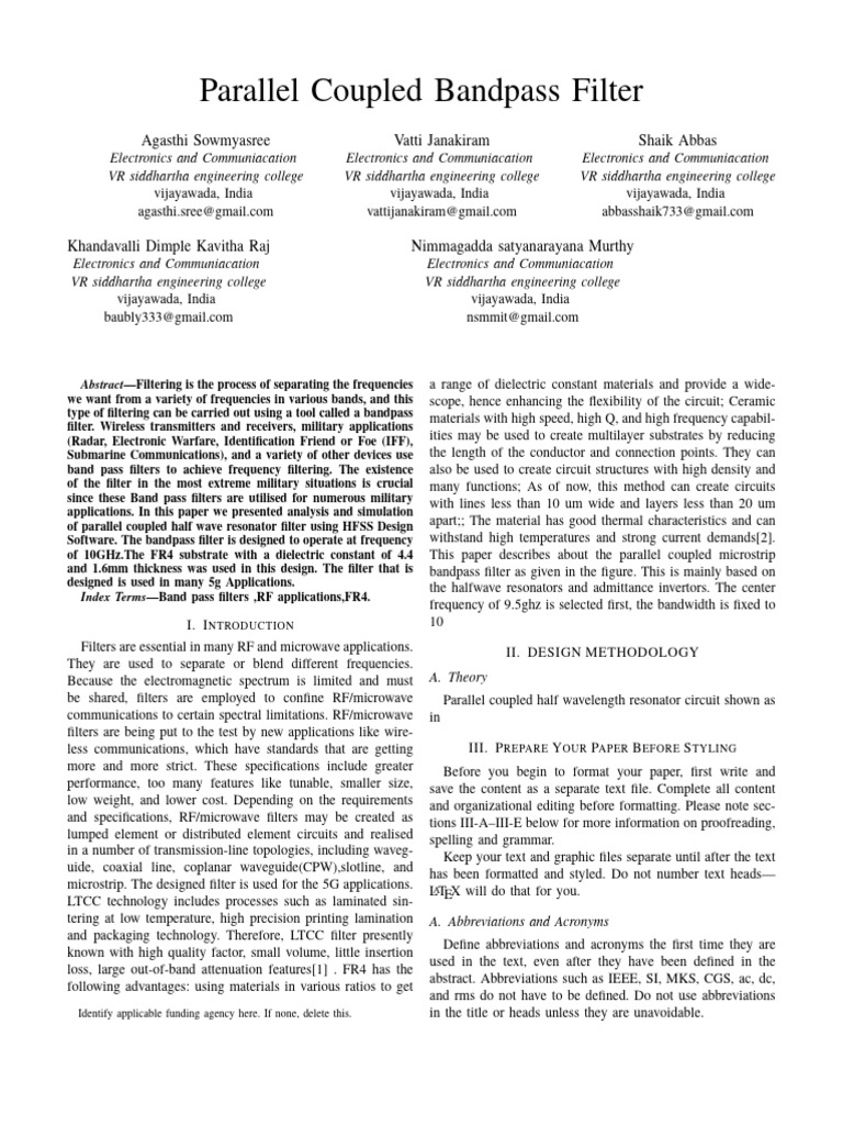 IEEE Conference Template 2 | PDF | Microwave | Electronics