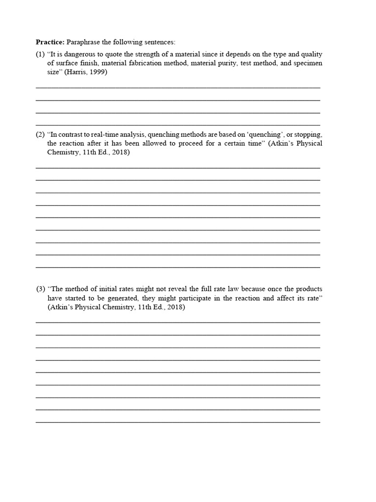 2.08. Practice - Paraphrasing | PDF