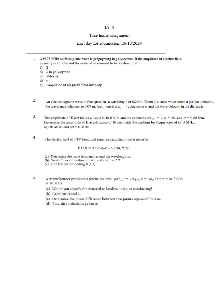 IA3 - Take Home Assignment | PDF