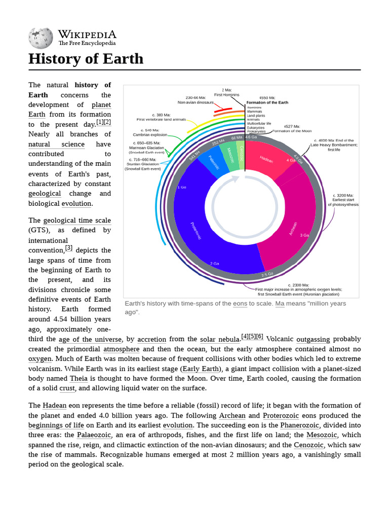 History of Earth | PDF | Earth | Cell (Biology)