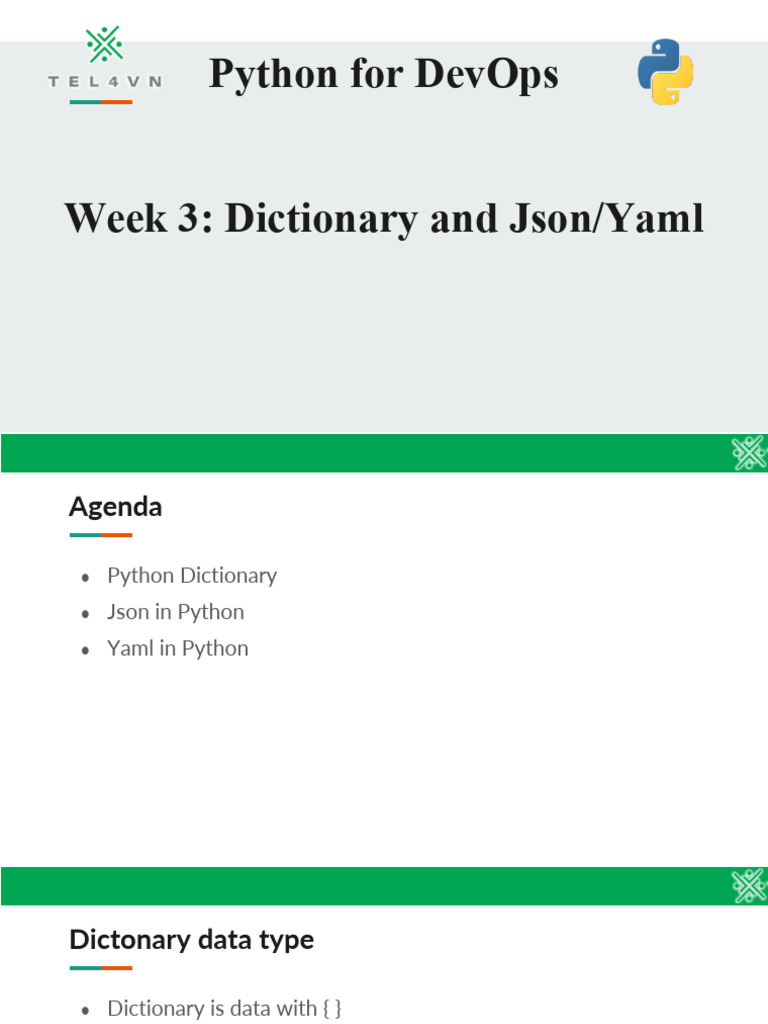 3.2 Dictionary Json Yaml | PDF