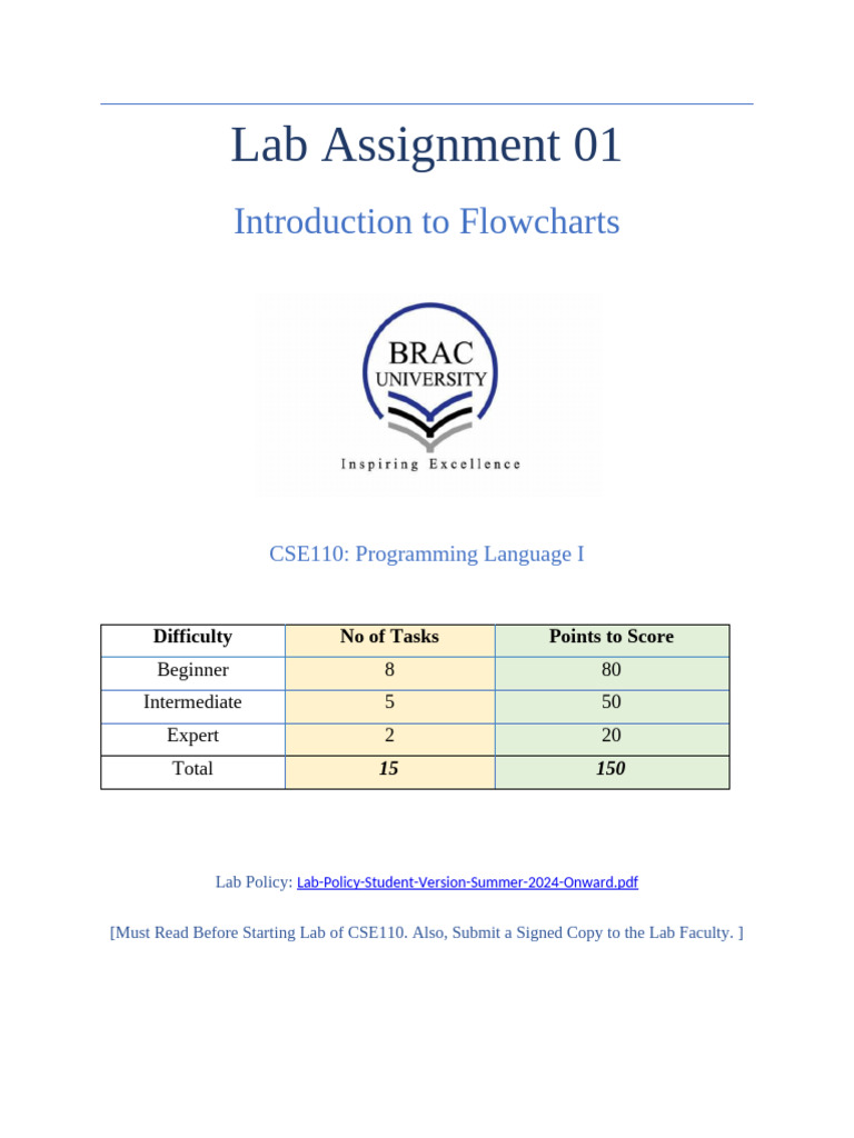 Assignment 1- Introduction to Flowcharts | PDF | Area | Arithmetic Assignment 1- Introduction to Flowcharts | PDF | Area | Arithmetic