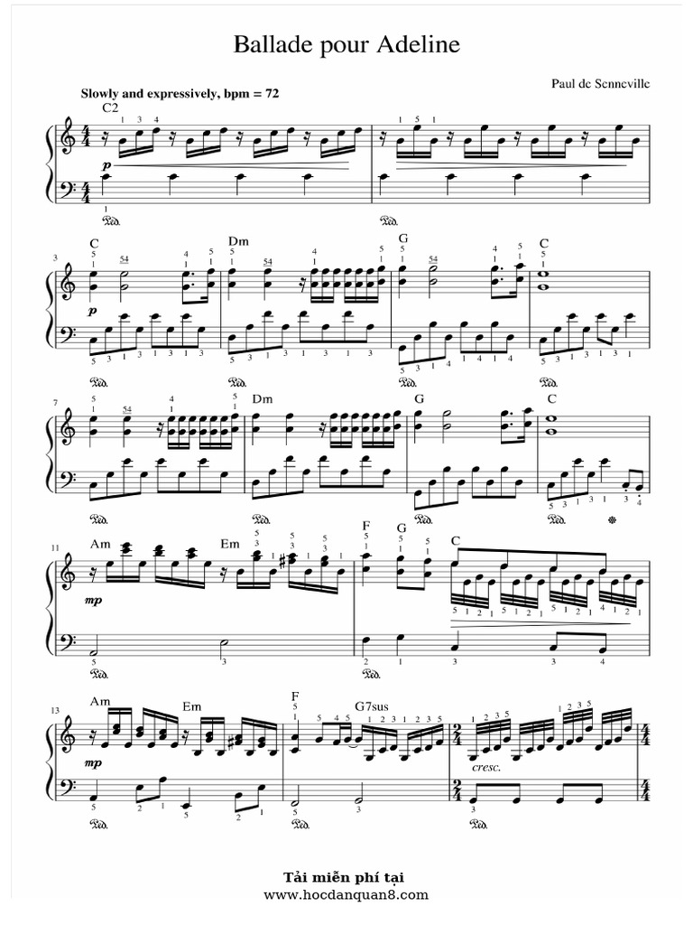 Ballade pour Adeline.Sheet free | PDF