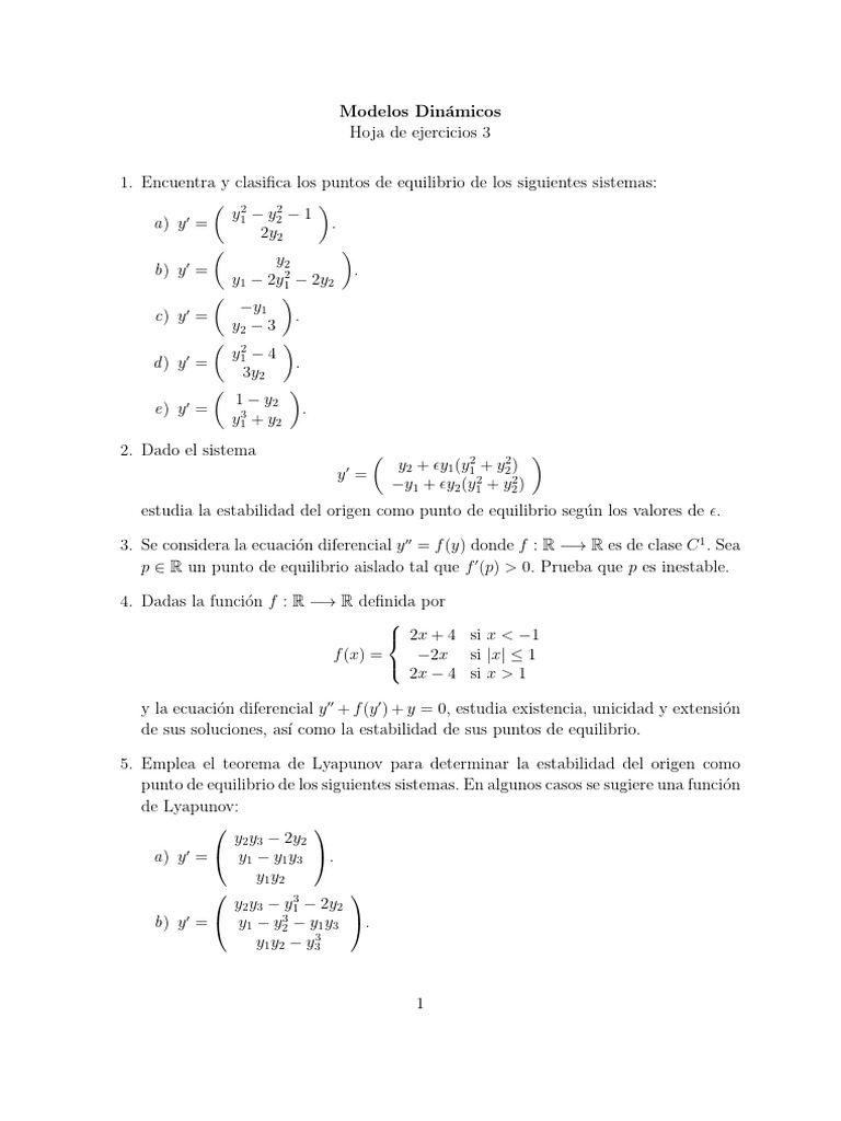 ejercicios_3 | PDF | Ecuaciones | Ecuaciones diferenciales
