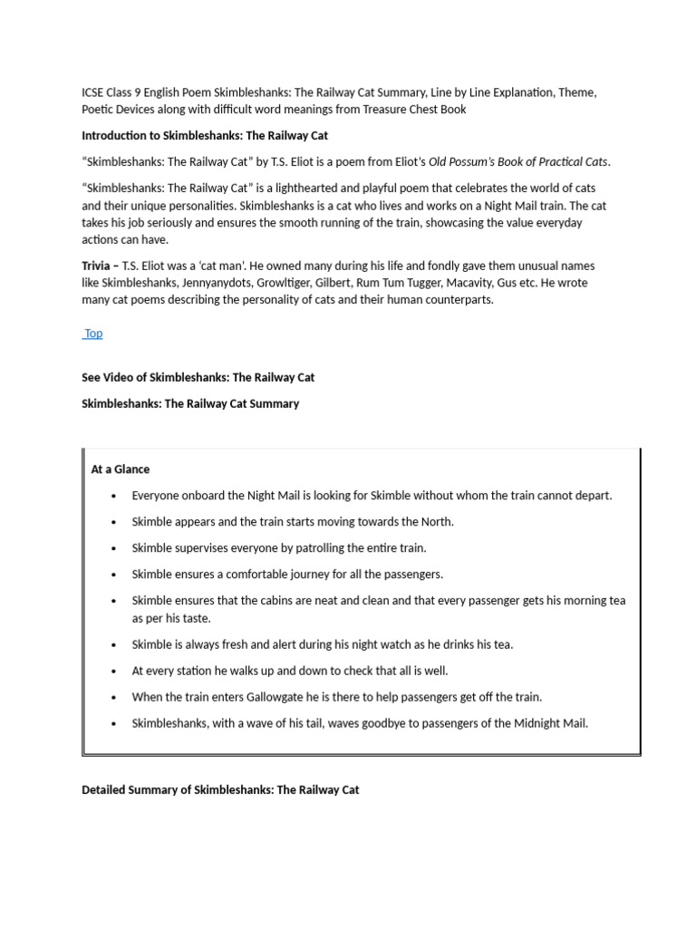 ICSE Class 9 English Poem Guide | PDF | Perfectionism (Psychology) | Train