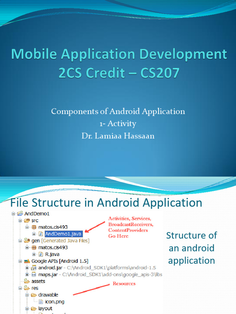 Lec02 - Activities in Android | PDF | Android (Operating System) | Mobile App