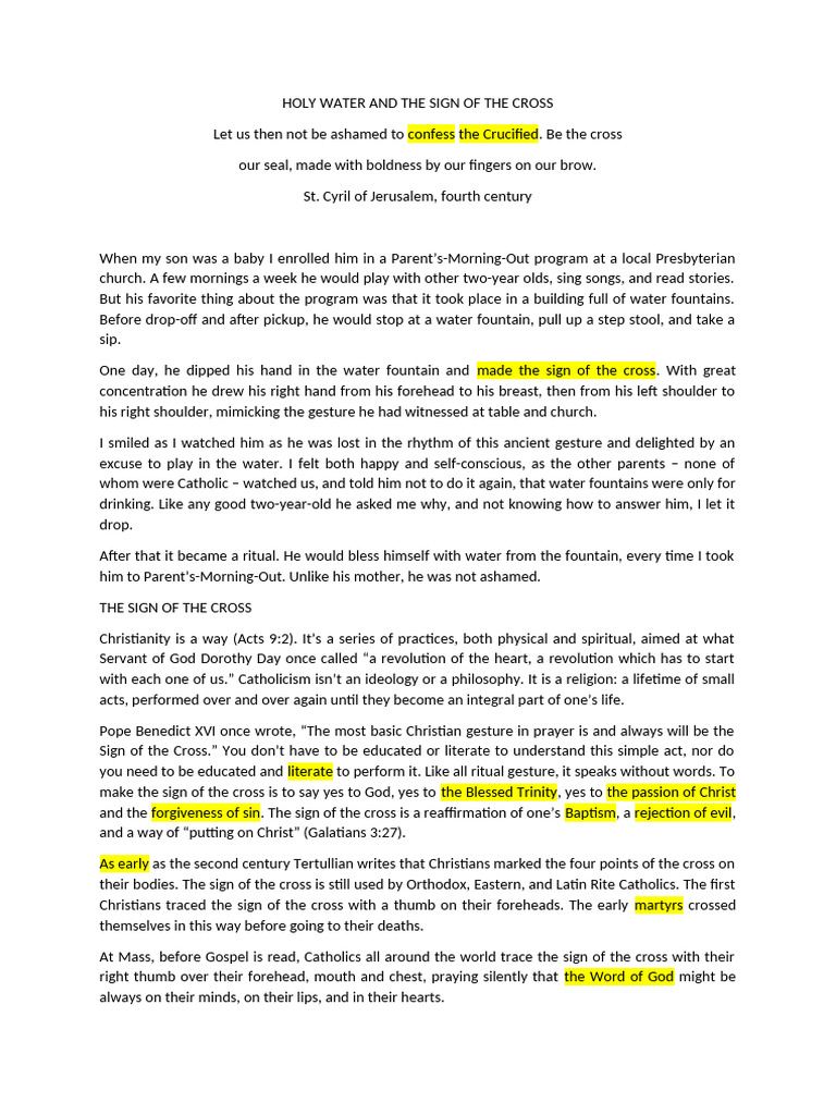 1. The Sign of the Cross | PDF | Sacraments | Eucharist