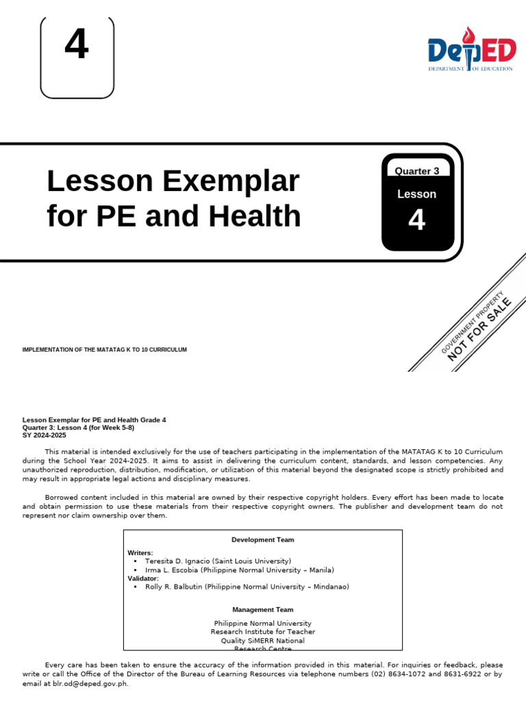 Q3 - LE - PE and Health 4 - Lesson 4 - Week 5-8 | PDF | Dances ...