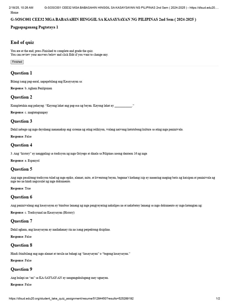 Kasaysayan EA1 | PDF