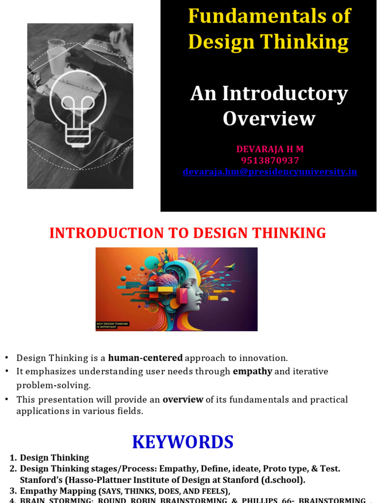 Des1146-Ppt Introduction To Design Thinking | PDF | Design Thinking | Brainstorming